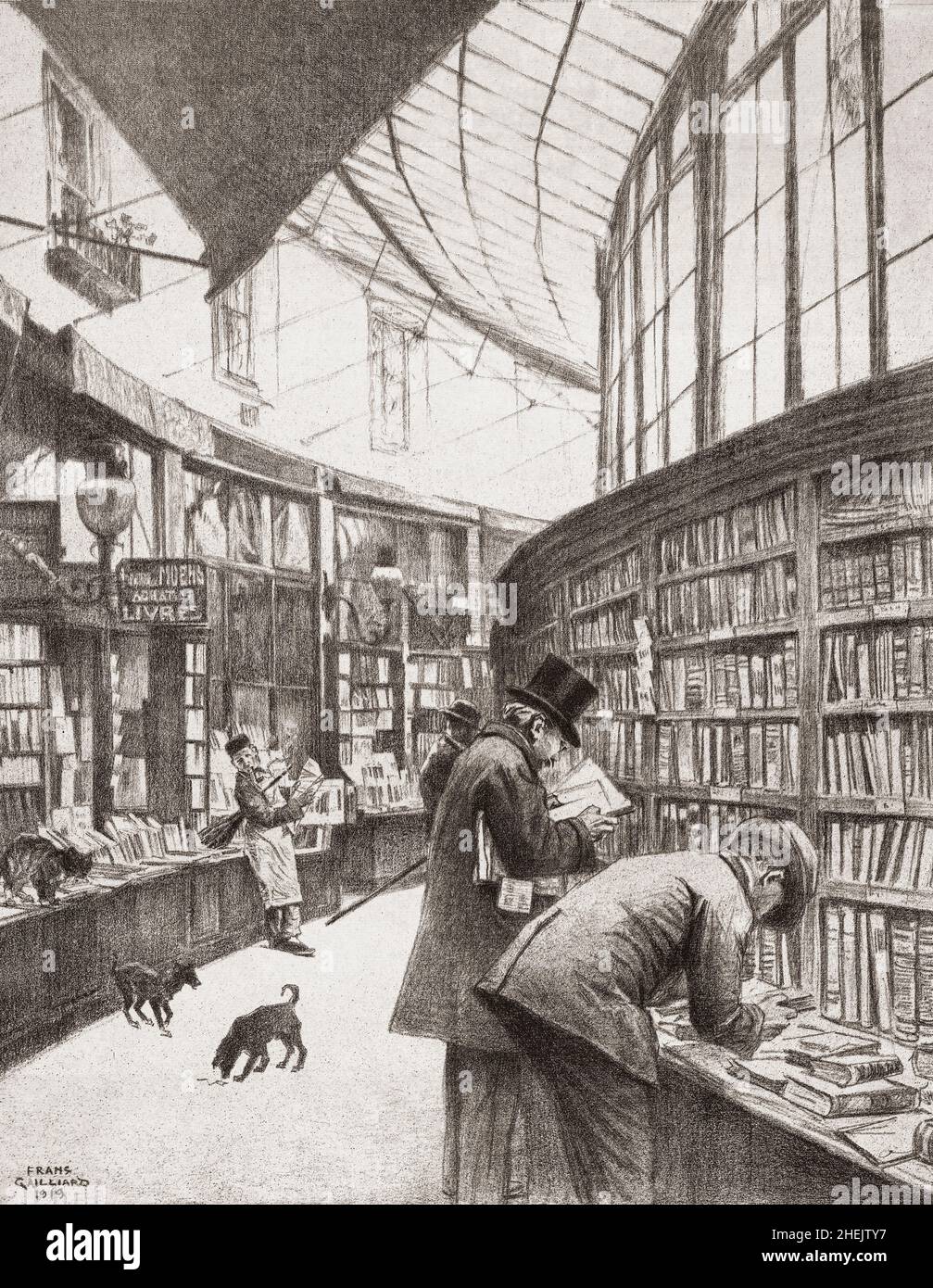 The Moens bookshop in Galeria Bortier, Brussels, Belgium. Customers ...