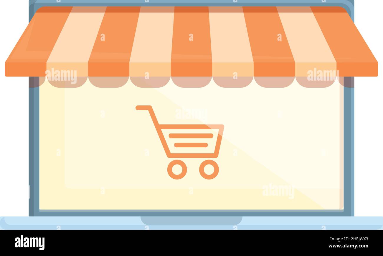 Mobile online store icon cartoon vector. Shop sale. Digital commerce ...