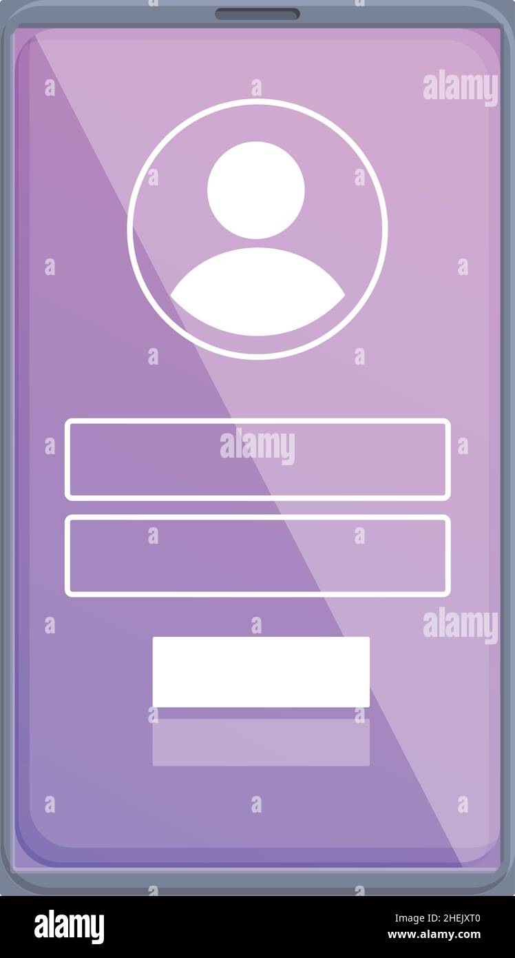 Website register icon cartoon vector. Online account. User online Stock ...