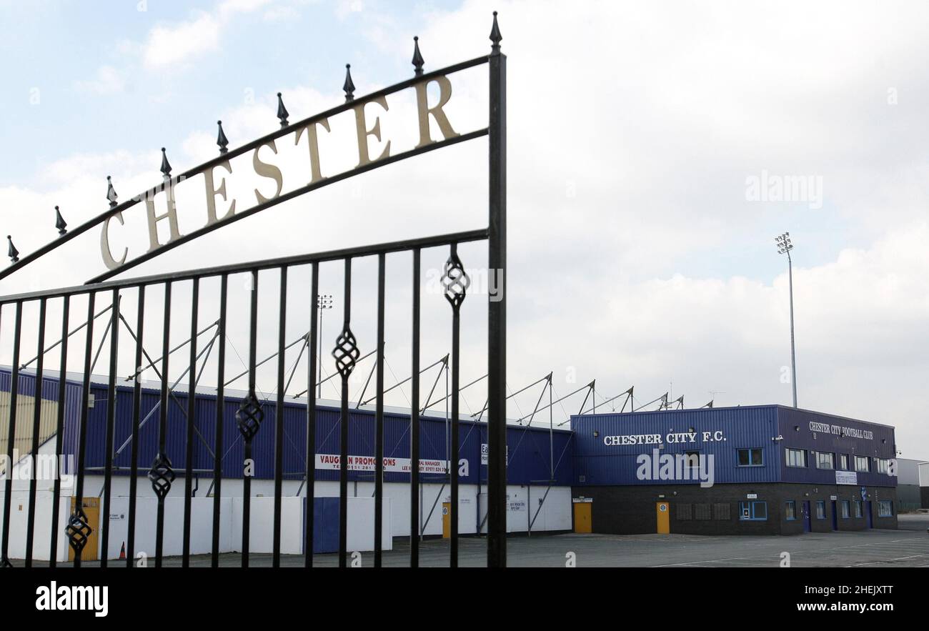 File photo dated 10-03-2010 of A general view of the Deva Stadium, home ...