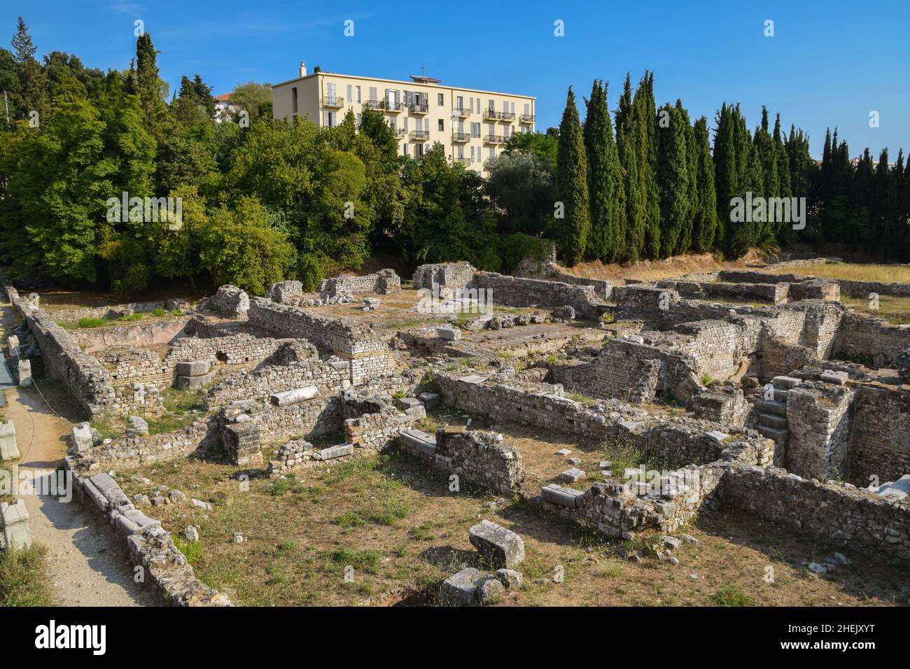 Ancient Roman baths ruins in Cimiez, Nice, South of France, 2019 Stock ...