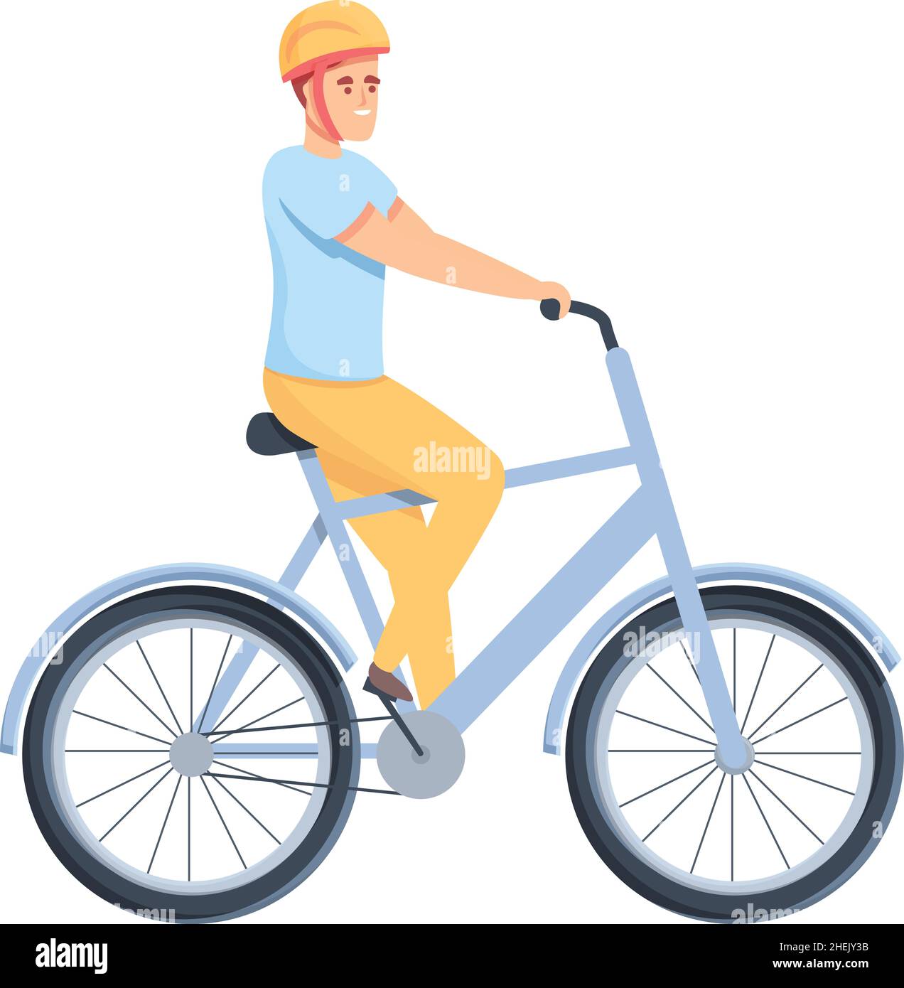 Happy cyclist icon cartoon vector. Bike lifestyle. Person cycle Stock ...