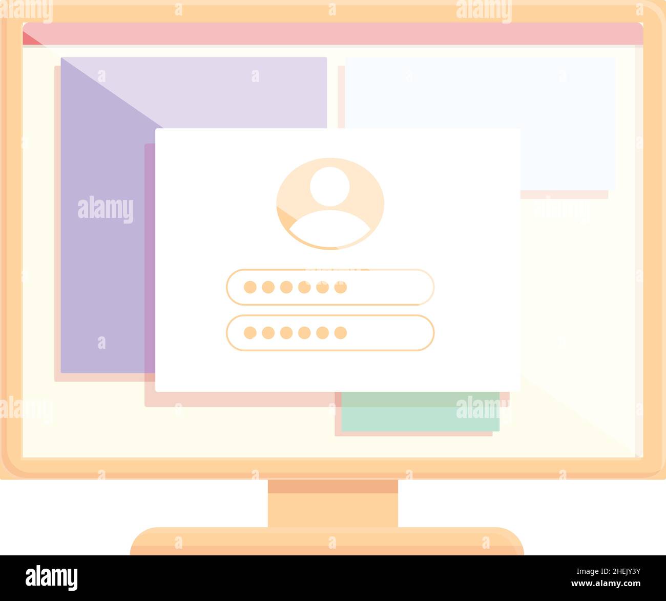 Register note icon cartoon vector. Online form. New password Stock ...