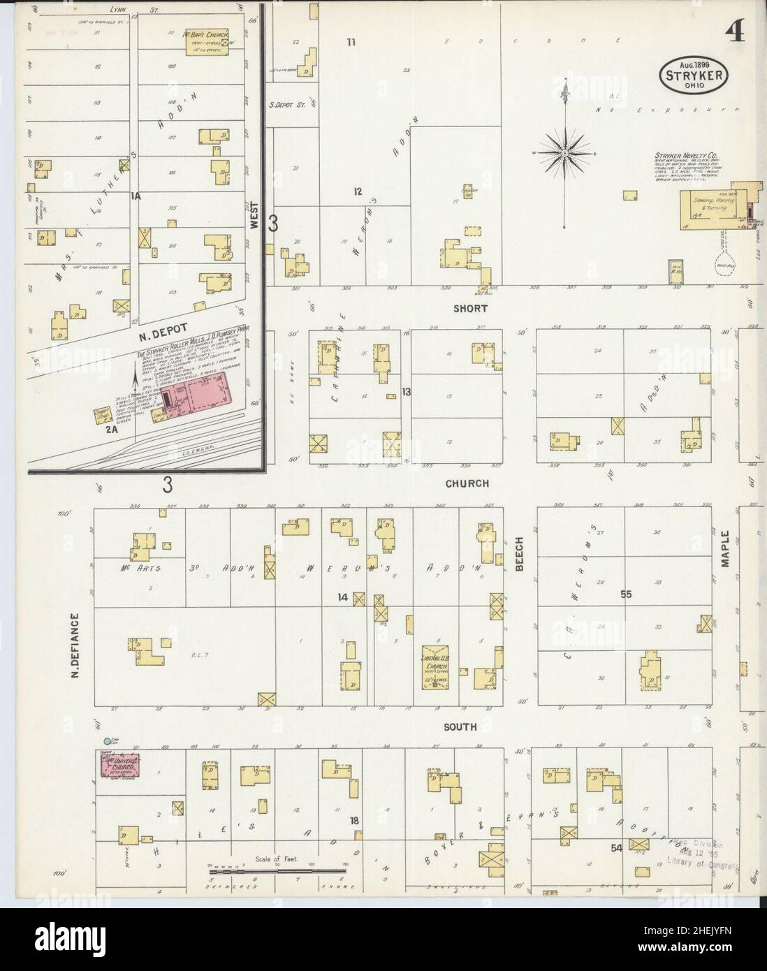 Sanborn Fire Insurance Map from Stryker, Williams County, Ohio Stock ...