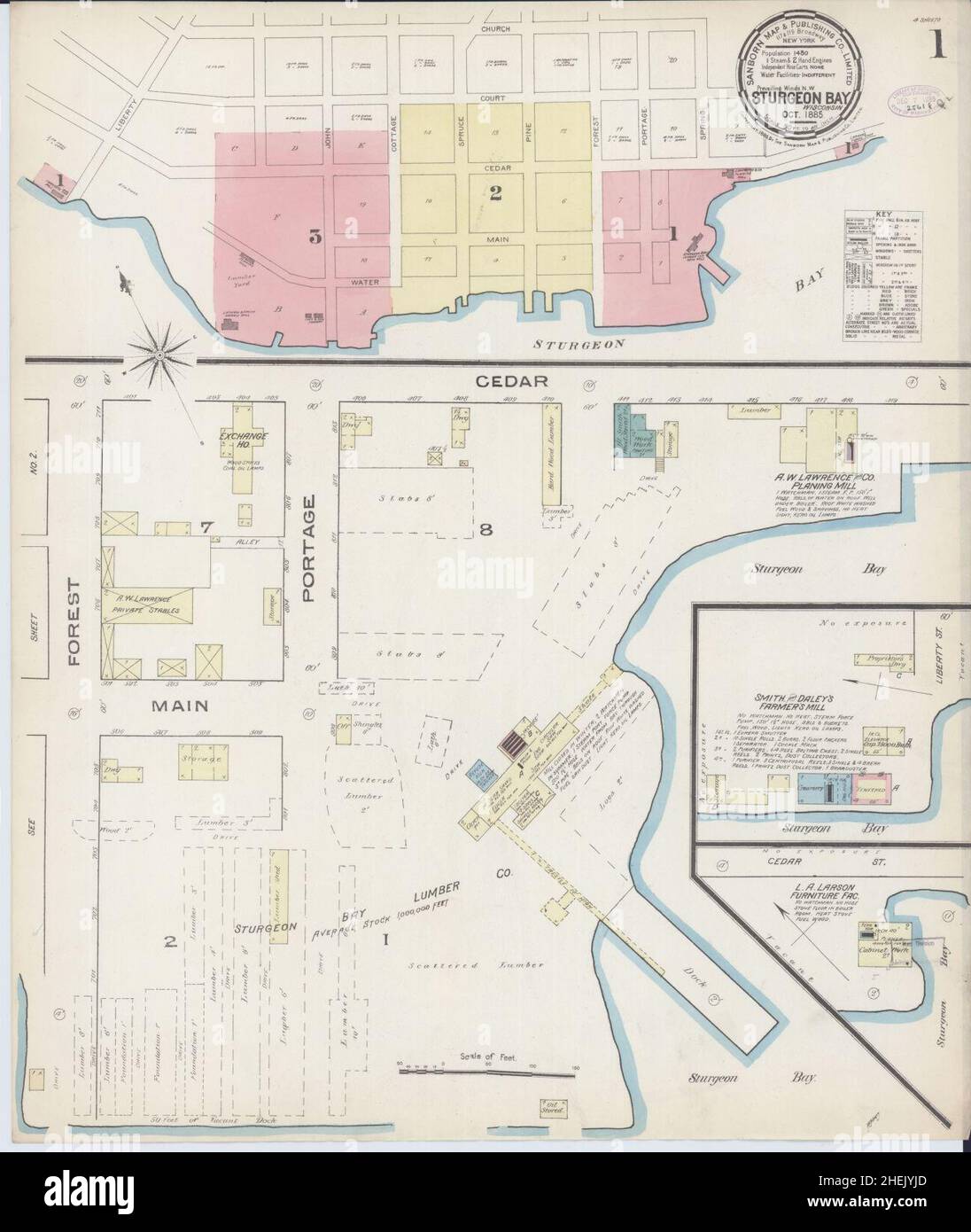 Map of sturgeon bay hi-res stock photography and images - Alamy