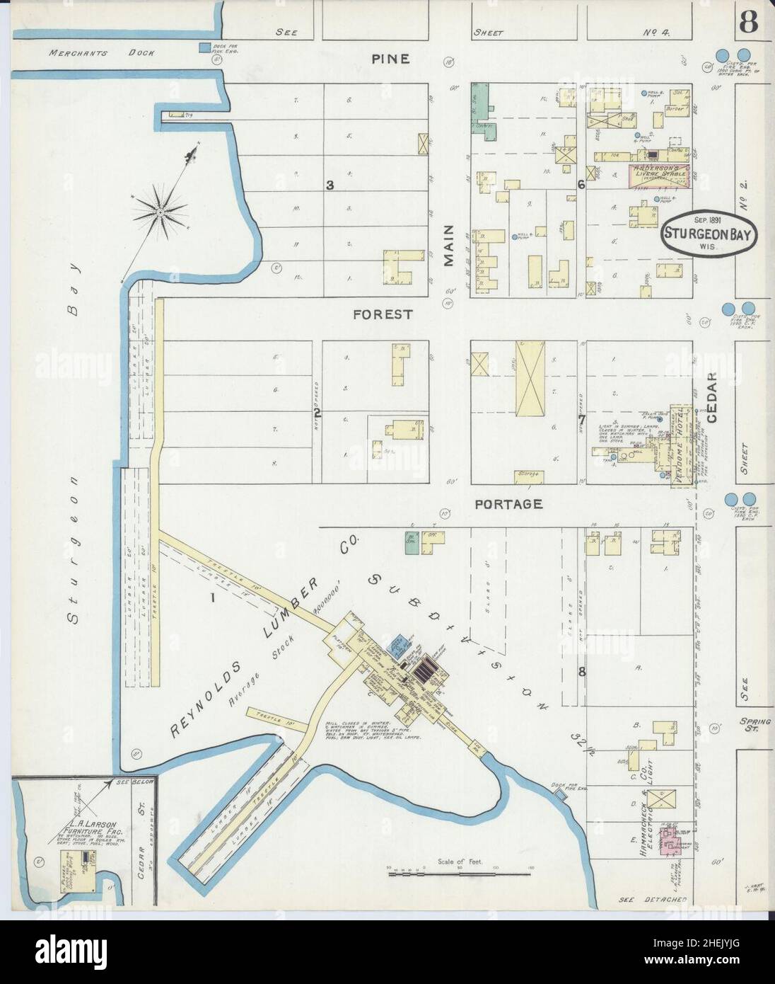 Map of sturgeon bay hi-res stock photography and images - Alamy