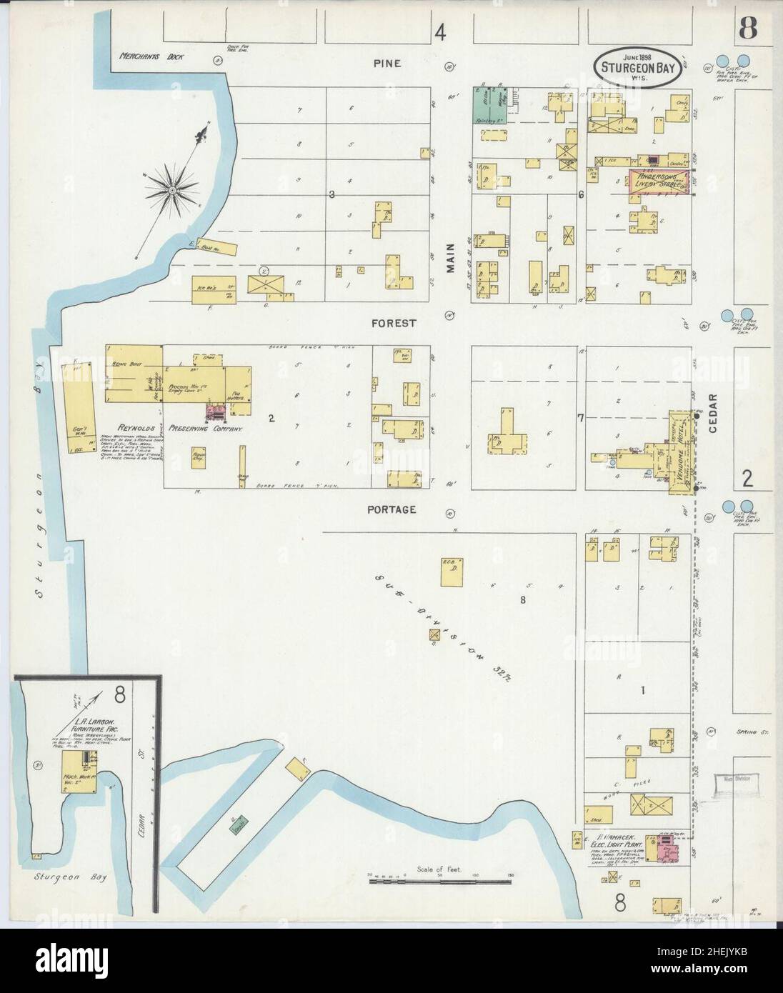 Map of sturgeon bay hi-res stock photography and images - Alamy