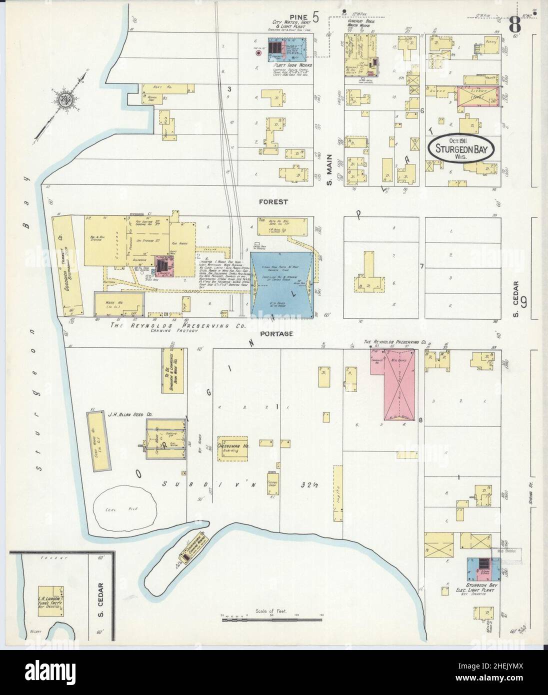 Sturgeon bay wisconsin map hi-res stock photography and images - Alamy