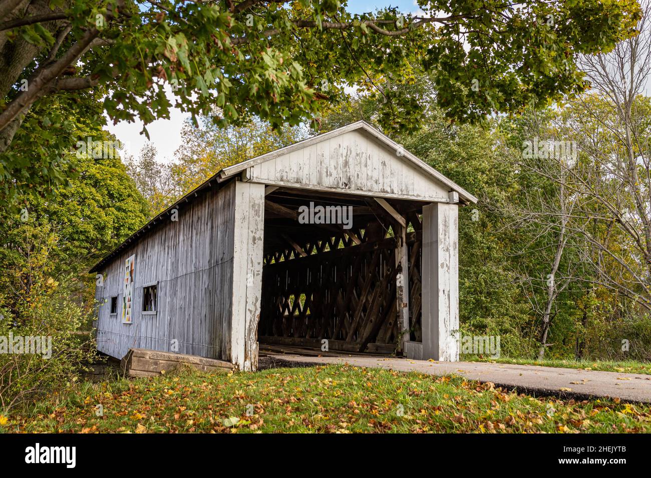 The South Denmark Road Covered Bridge crosses Mill Creek during the ...