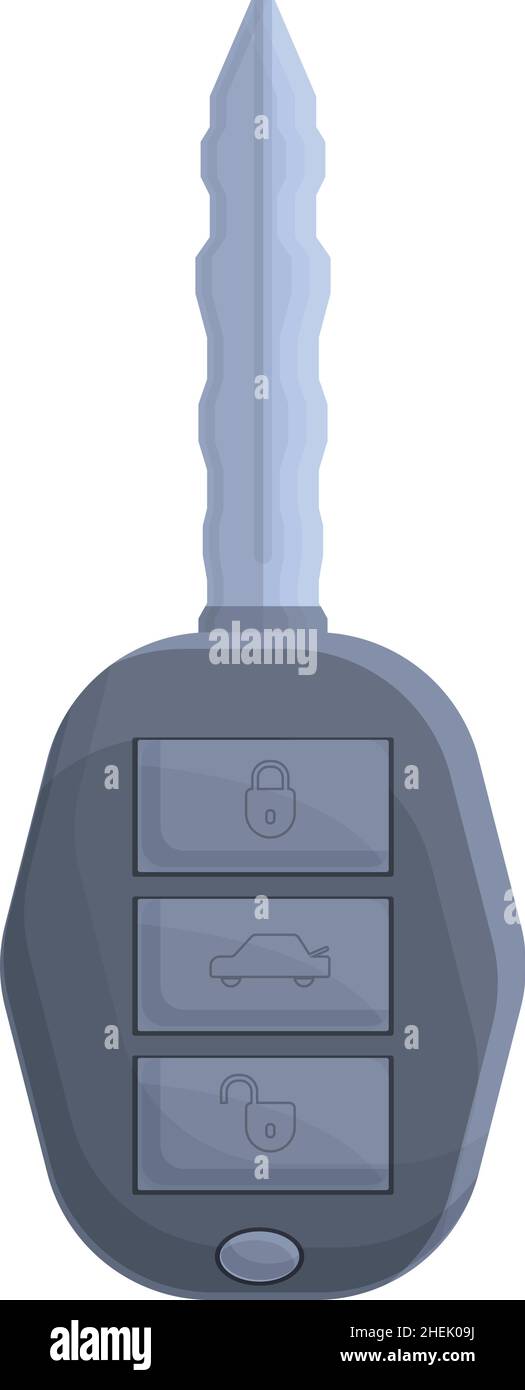 Wireless car alarm key icon cartoon vector. Lock control. Remote system ...