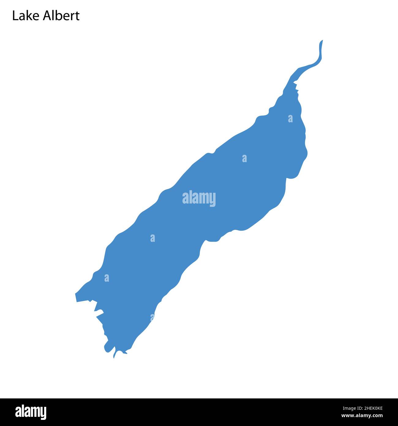 Blue outline map of Albert Lake, Isolated vector siilhouette on white ...