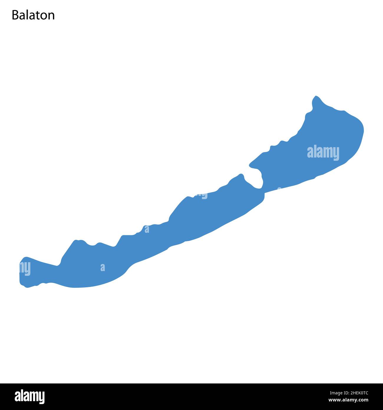 Blue outline map of Balaton Lake, Isolated vector siilhouette on white ...