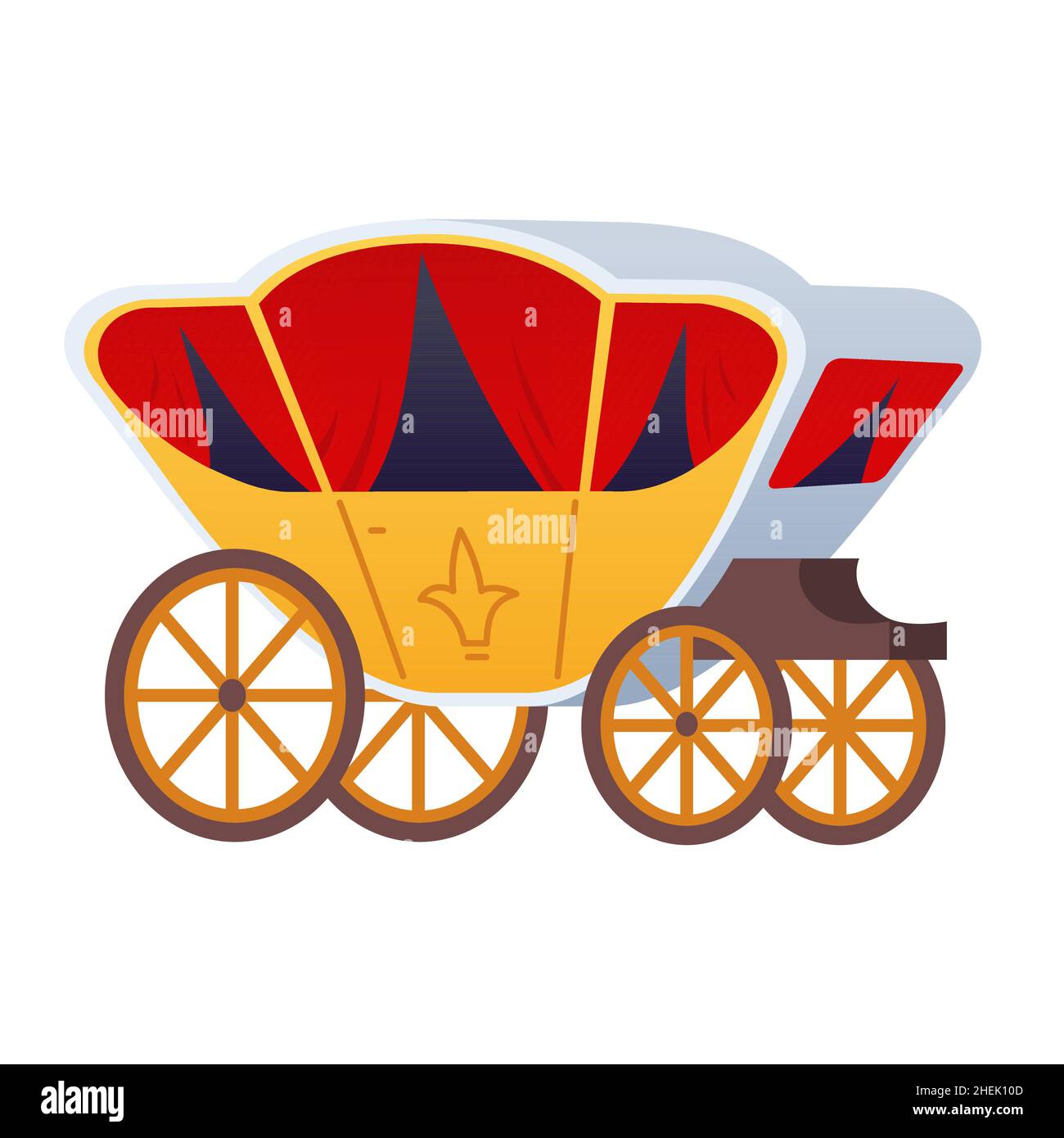 Royal carriage - modern flat design style single isolated object. Neat ...
