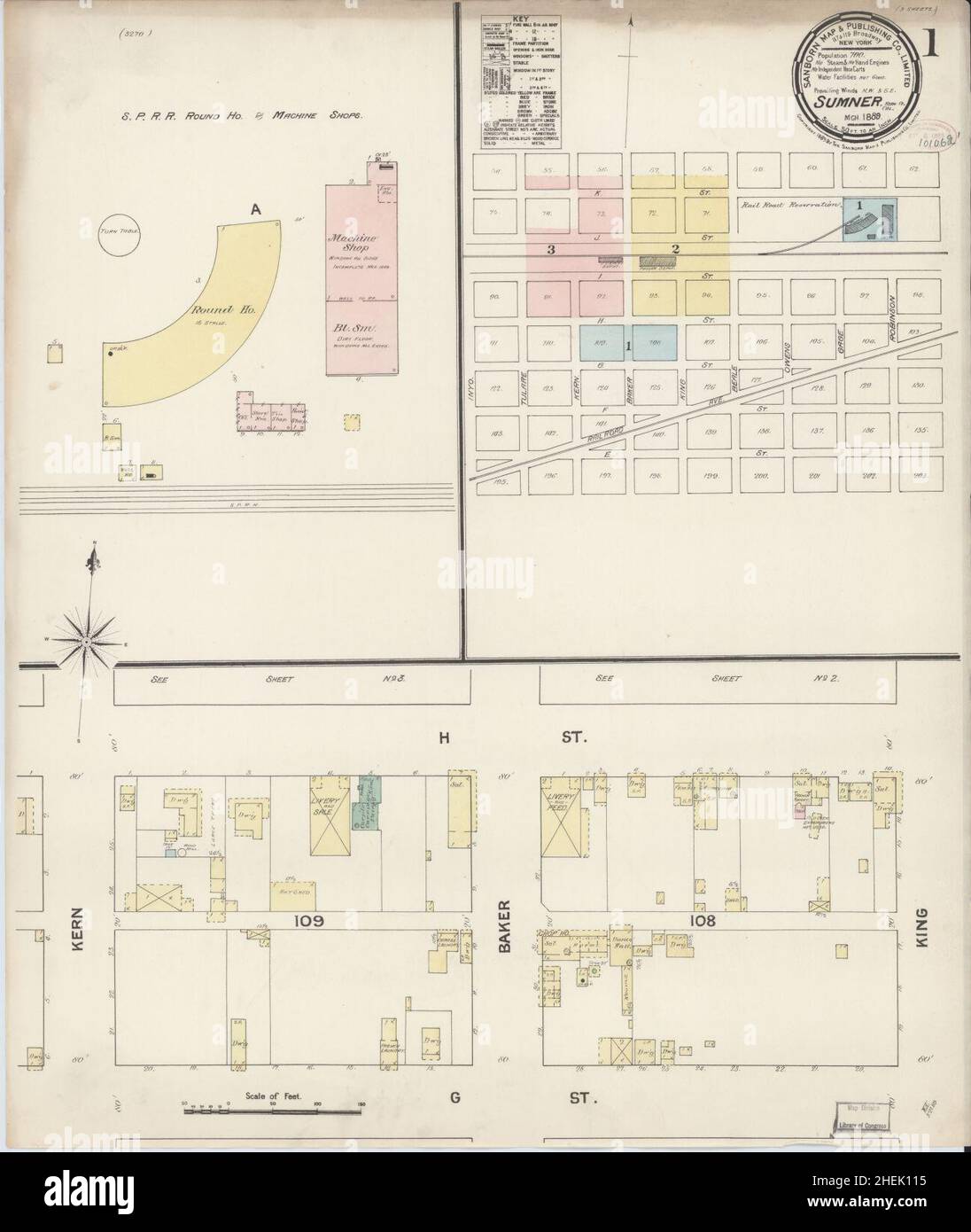 Sanborn Fire Insurance Map from Sumner, Kern County, California Stock ...