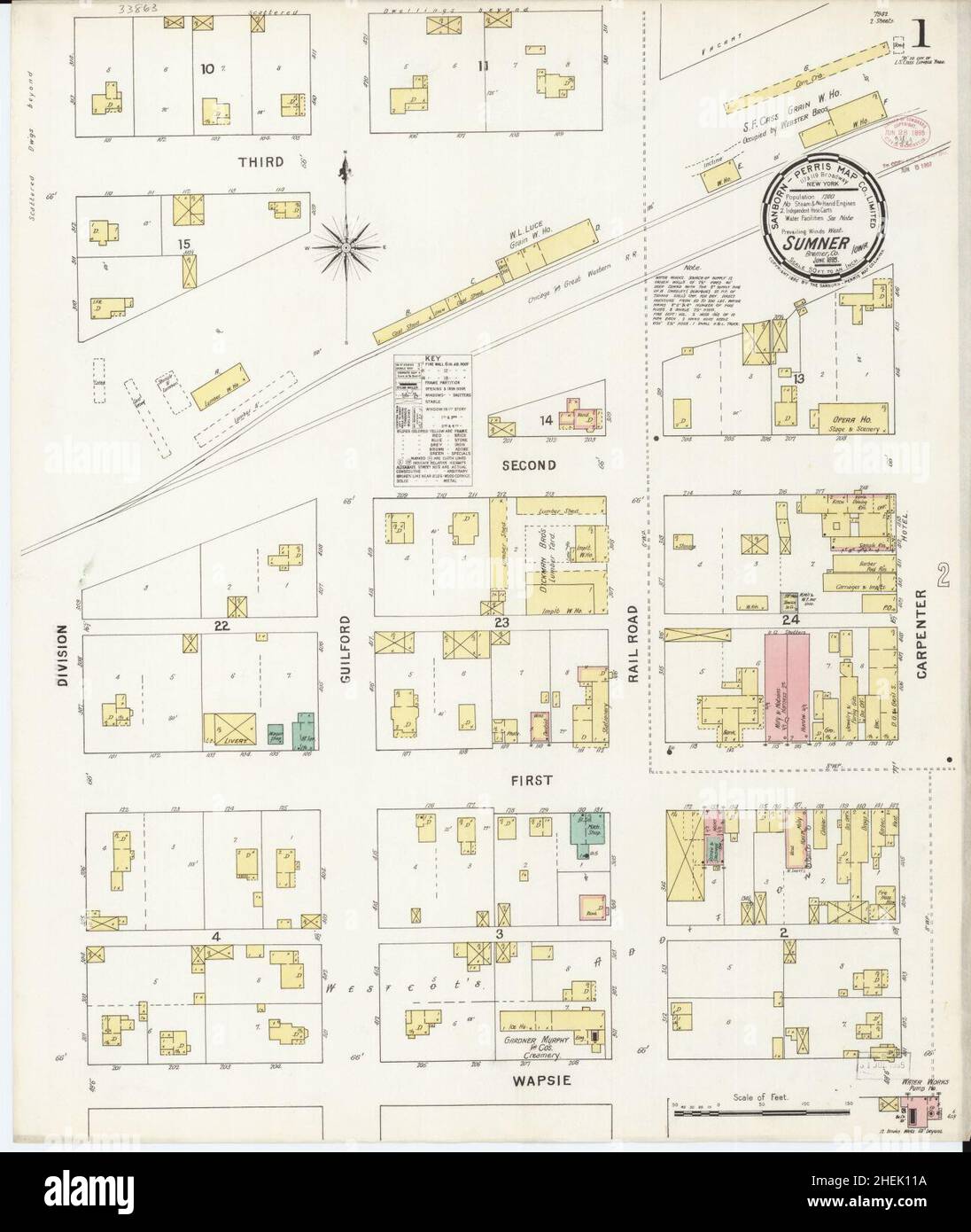 Sumner county map hi-res stock photography and images - Alamy