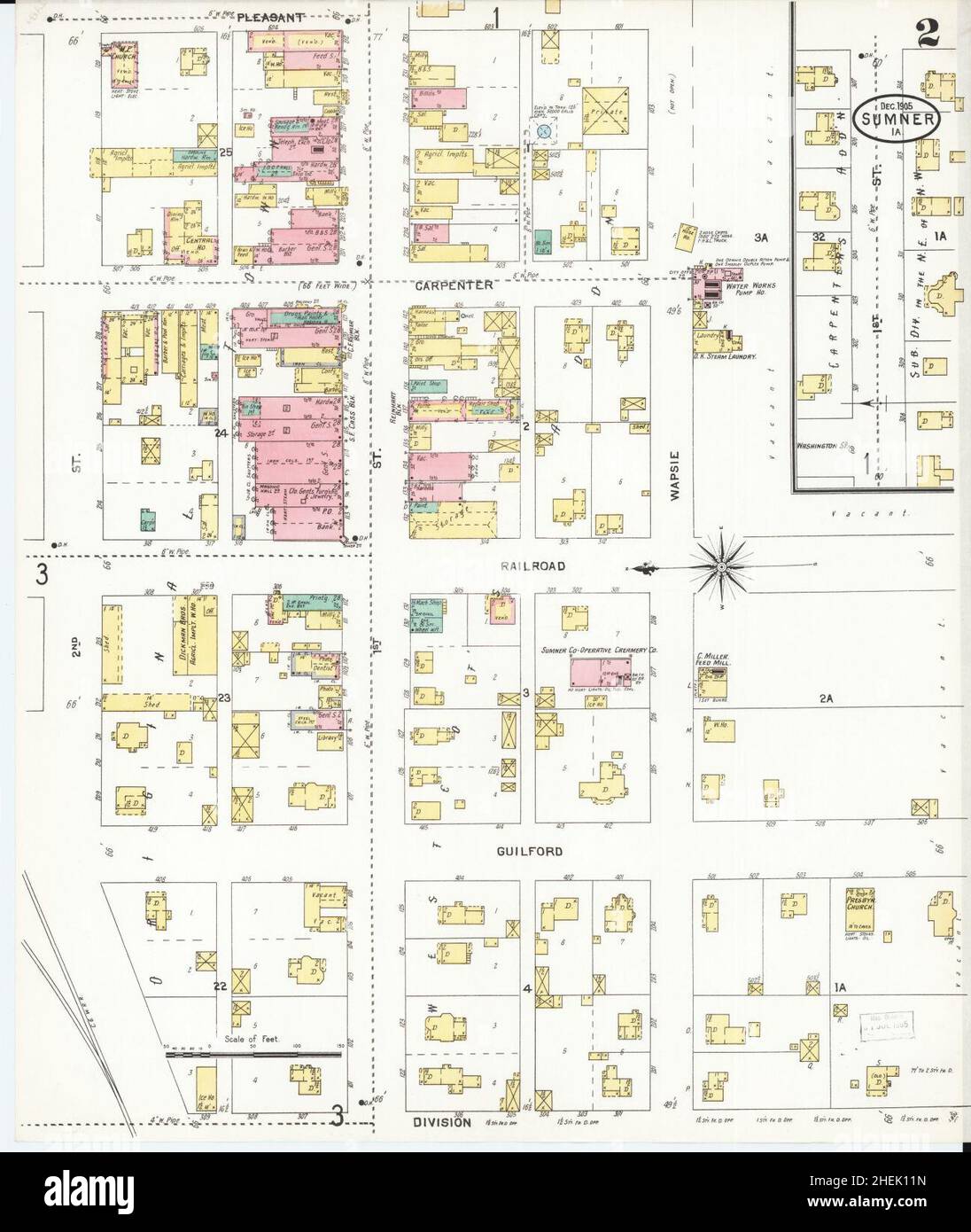 Sanborn Fire Insurance Map from Sumner, Bremer County, Iowa Stock Photo ...