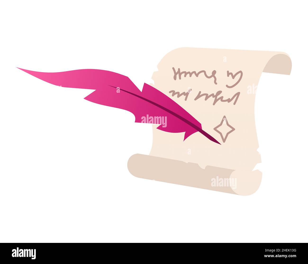 Magic contract - modern flat design style single isolated object. Neat ...