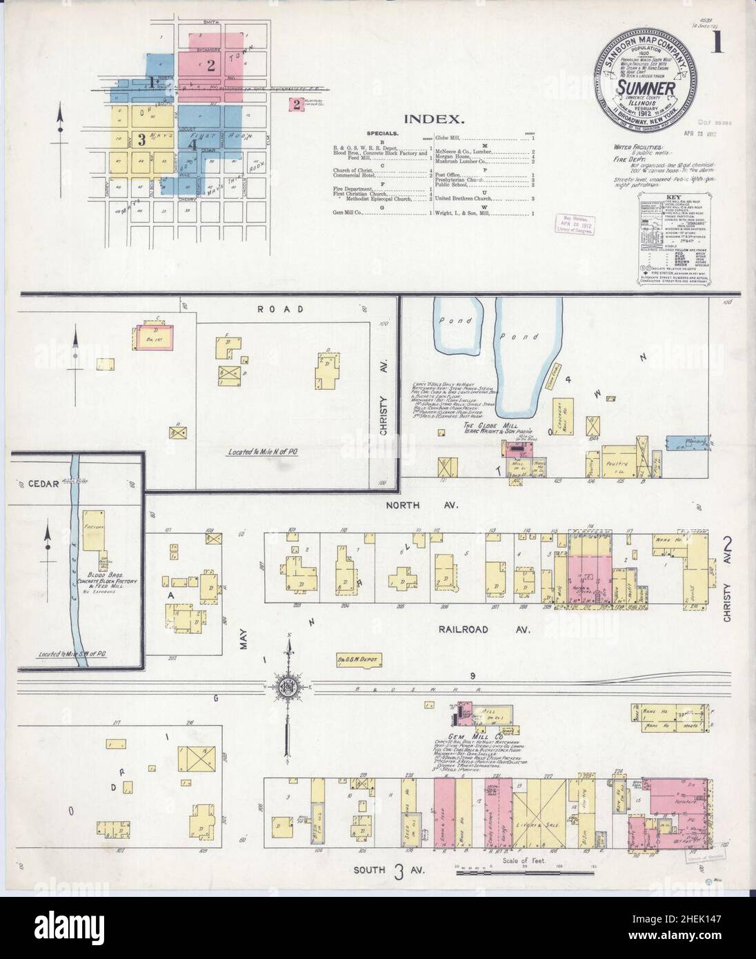 Sanborn Fire Insurance Map from Sumner, Lawrence County, Illinois Stock ...
