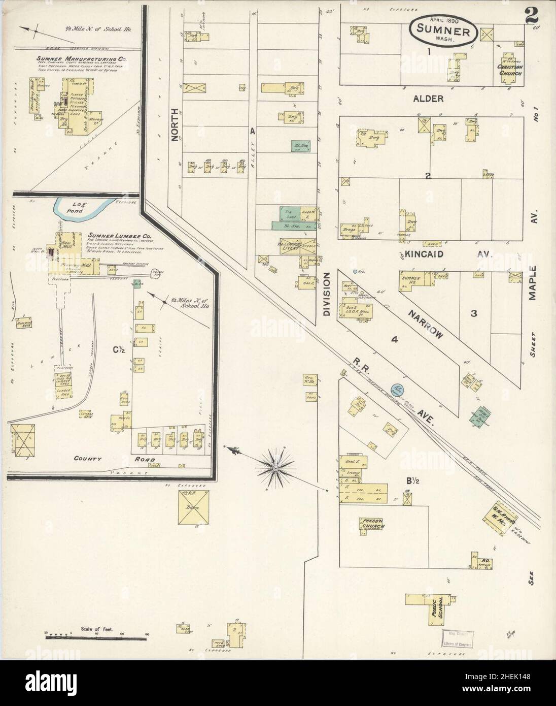 Sanborn Fire Insurance Map from Sumner, Pierce County, Washington Stock ...
