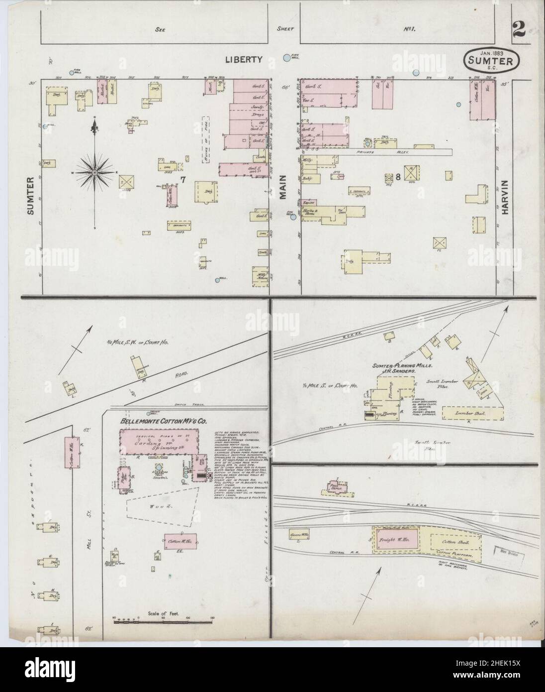 Map of sumter south carolina hi-res stock photography and images - Alamy