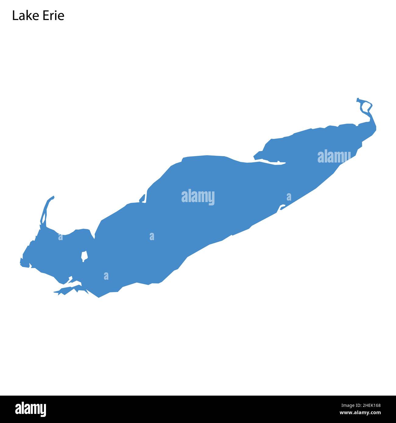Blue outline map of Erie Lake, Isolated vector siilhouette on white ...