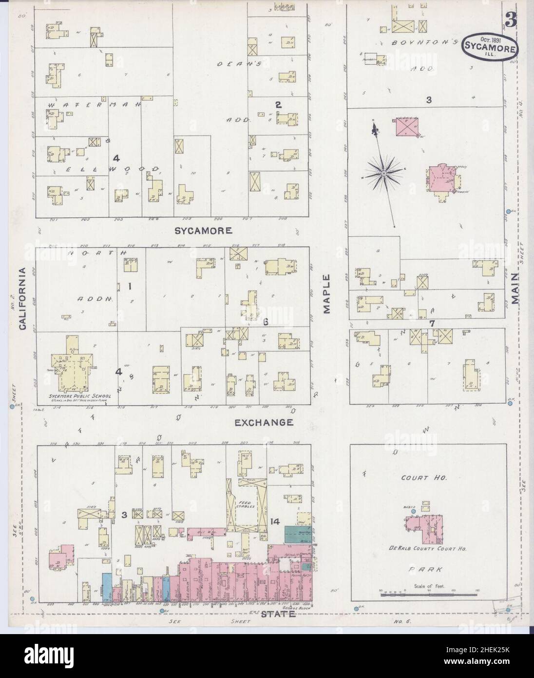 Map of sycamore hi-res stock photography and images - Alamy