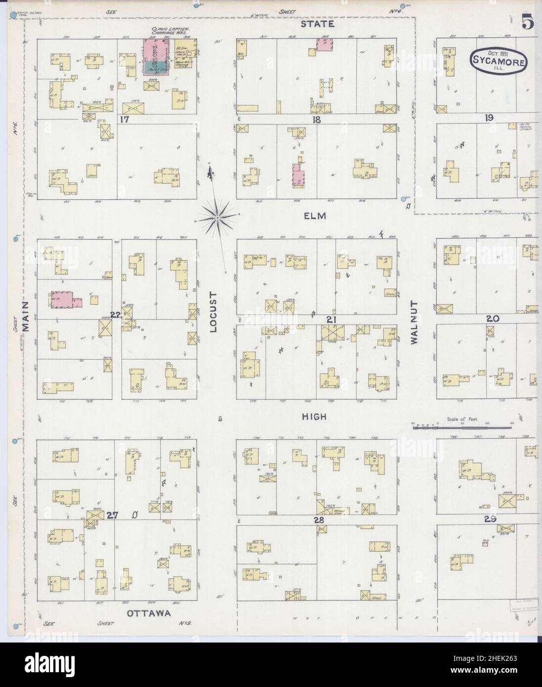 Sycamore illinois map hi-res stock photography and images - Alamy
