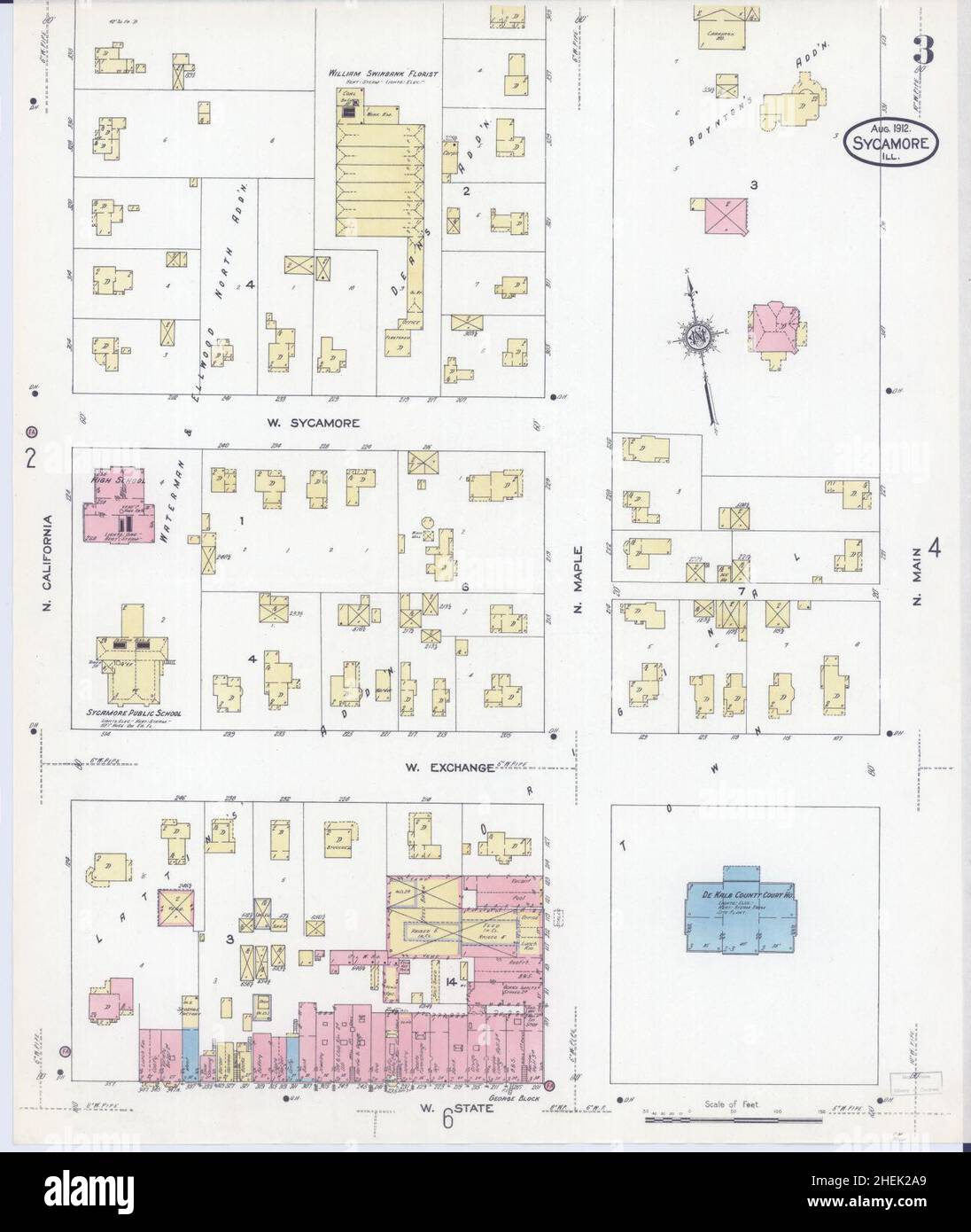 Sycamore illinois map hi-res stock photography and images - Alamy