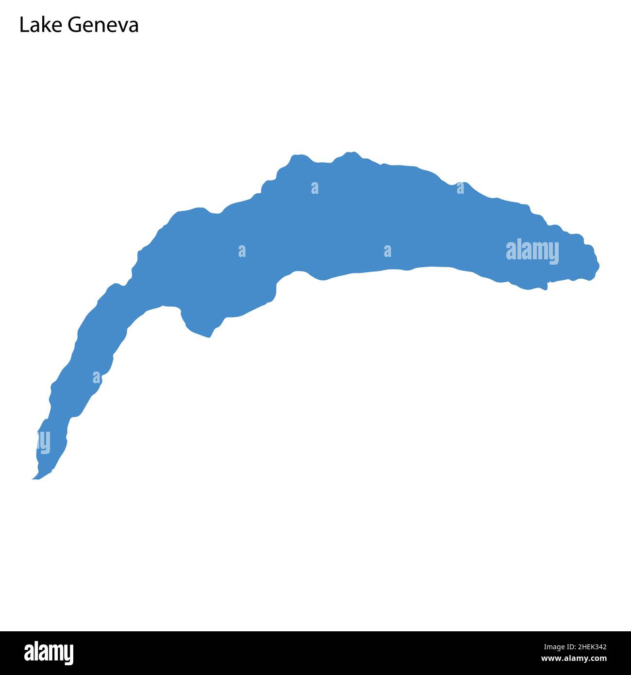 Blue outline map of Geneva Lake, Isolated vector siilhouette on white ...