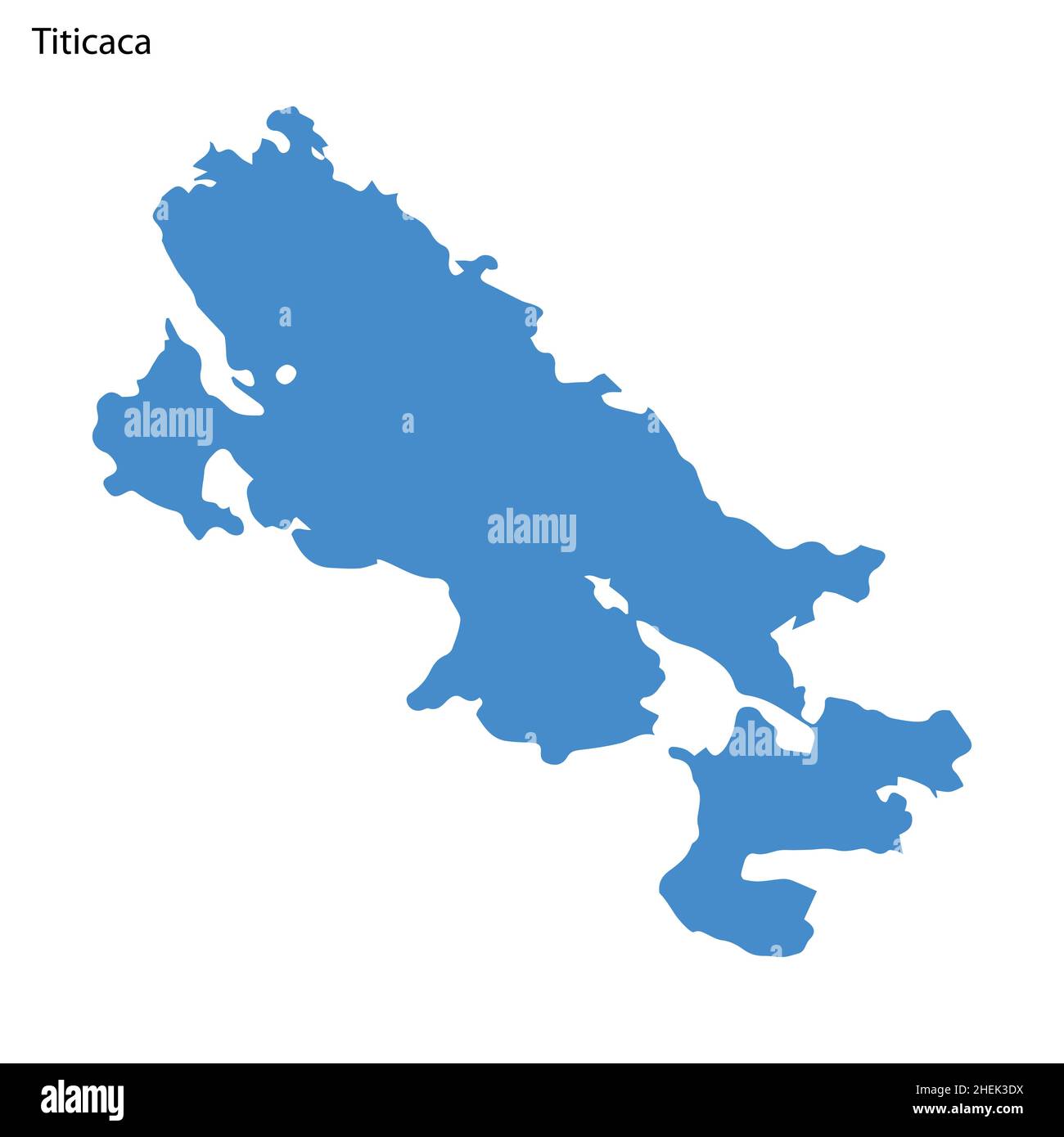 Blue outline map of Titicaca Lake, Isolated vector siilhouette on white ...