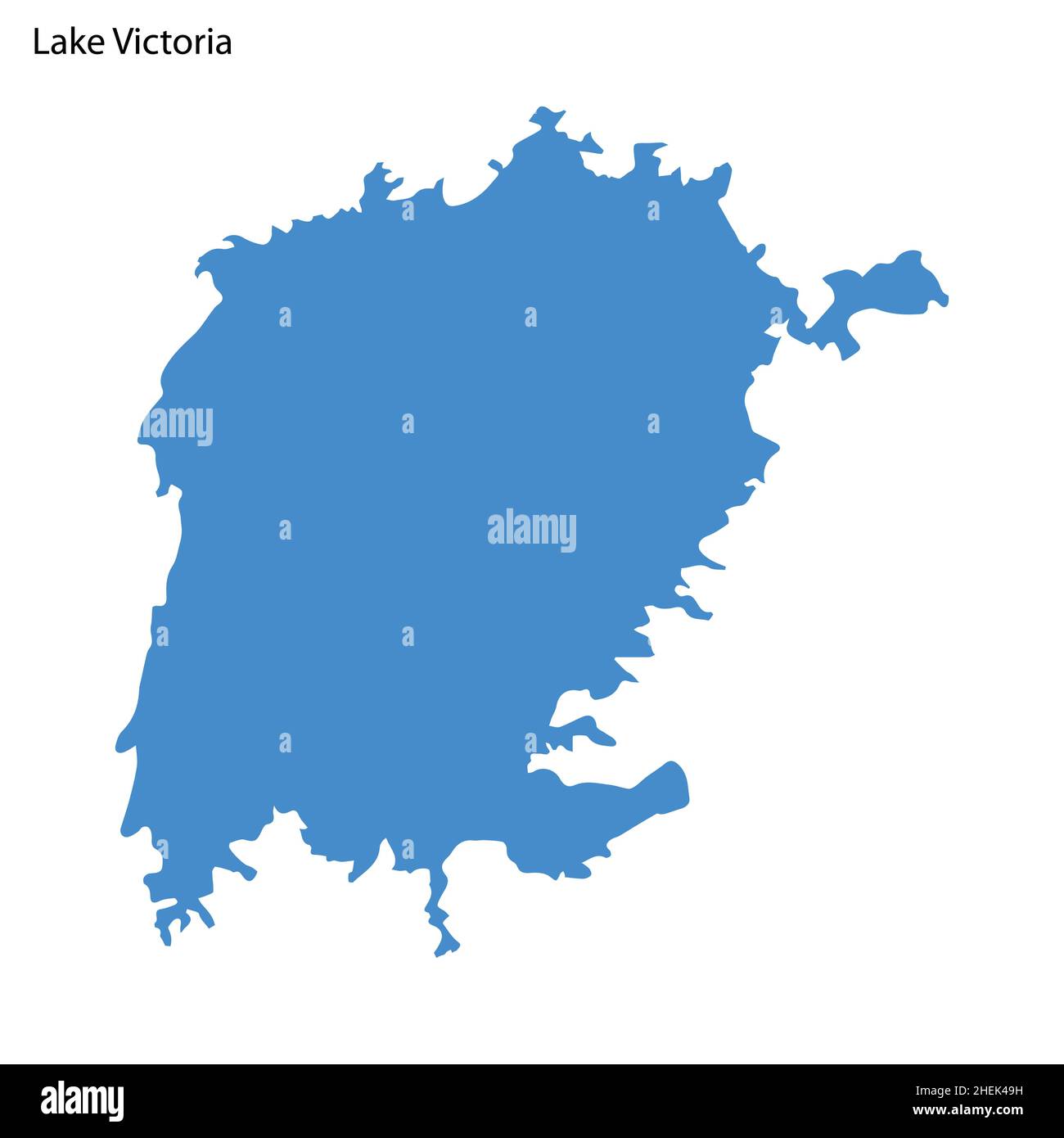 Blue outline map of Victoria Lake, Isolated vector siilhouette on white ...
