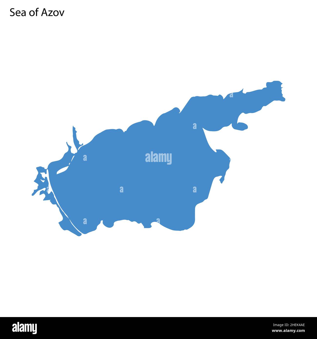 Blue outline map of Sea of Azov, Isolated vector siilhouette sea on ...