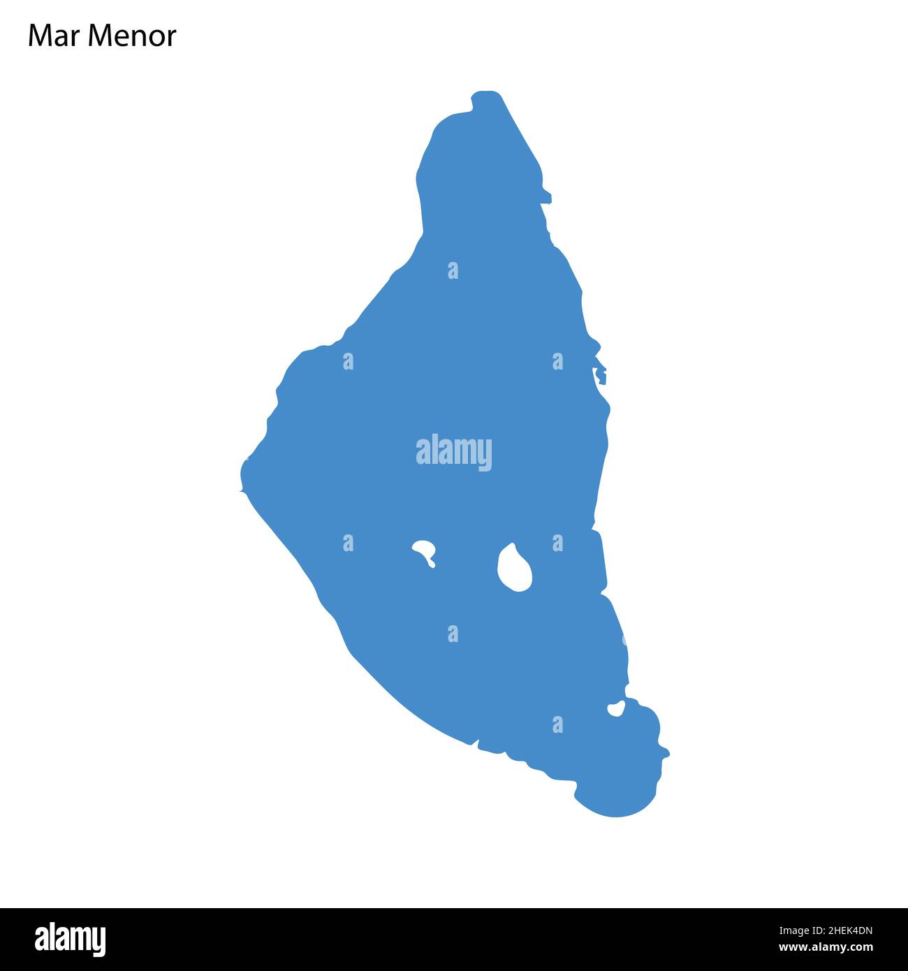Blue outline map of Mar Menor Lake, Isolated vector siilhouette on ...