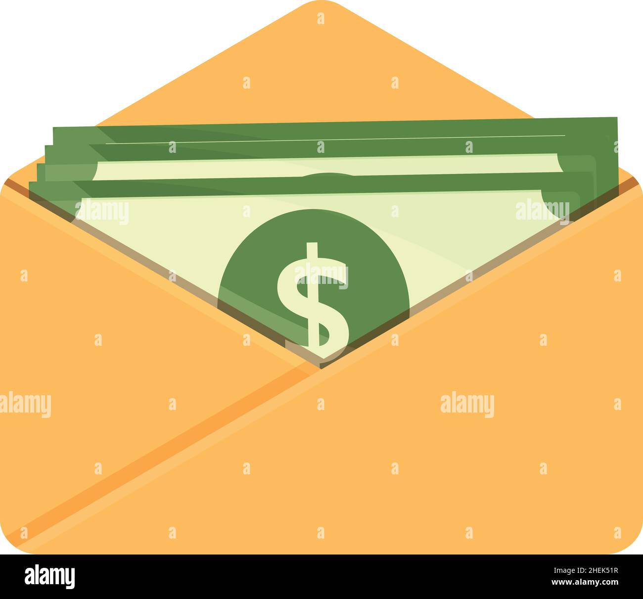 Money in envelope icon cartoon vector. Letter with dollars. Money as ...
