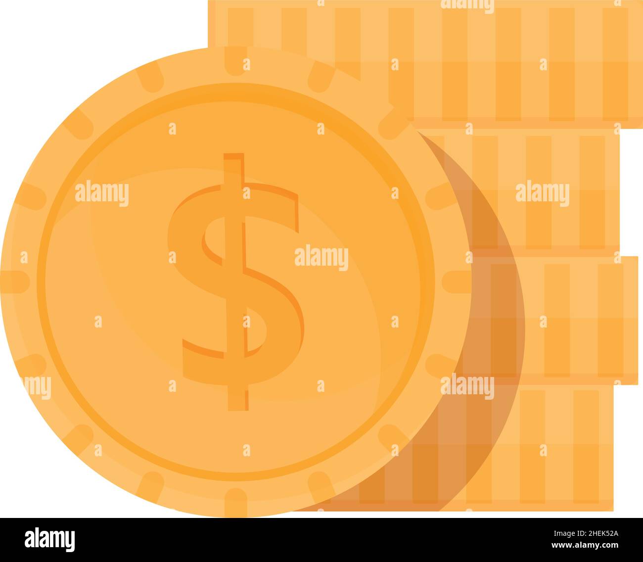 Gold coins icon cartoon vector. Golden cash. Round penny Stock Vector ...