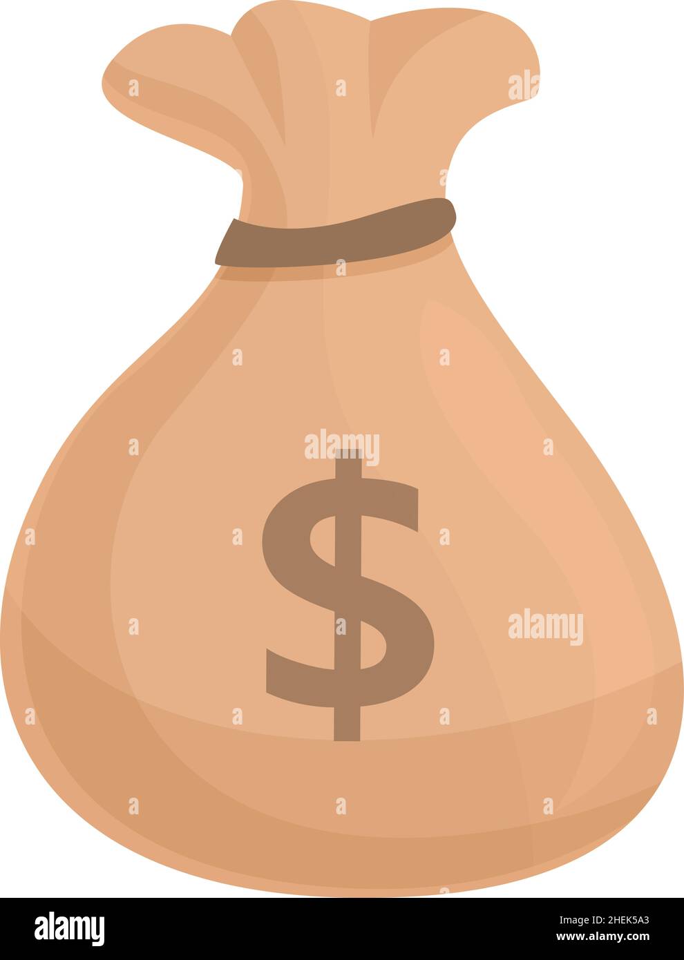 Bag of money icon cartoon vector. Sack of coin. Stack of cash Stock ...