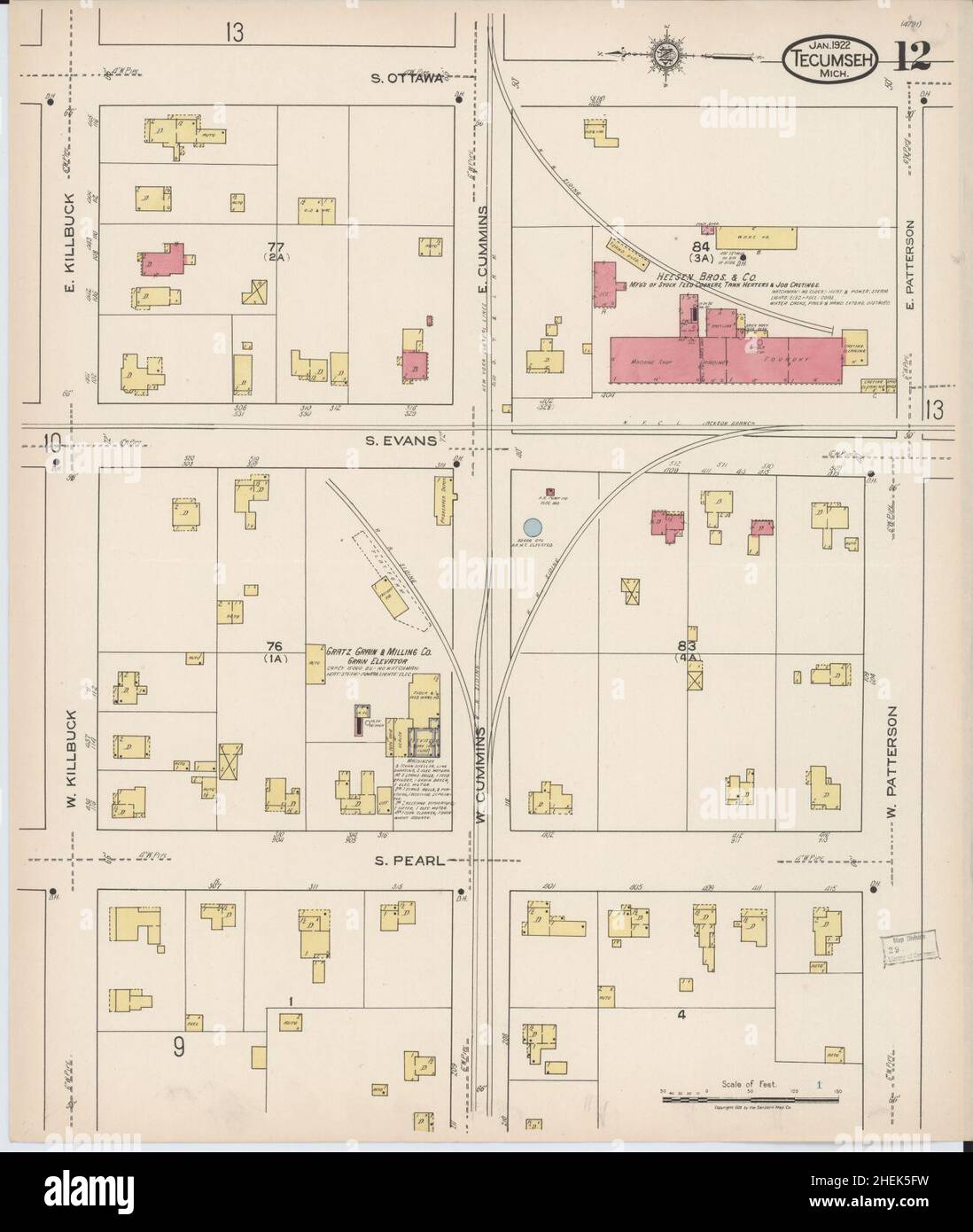 Tecumseh michigan map hi-res stock photography and images - Alamy