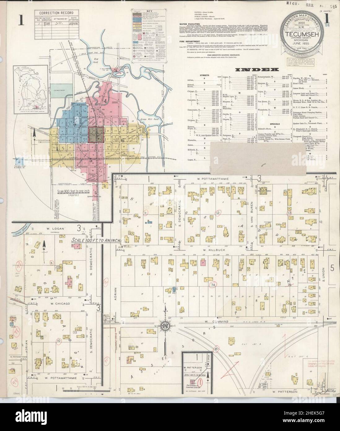Tecumseh michigan map hi-res stock photography and images - Alamy