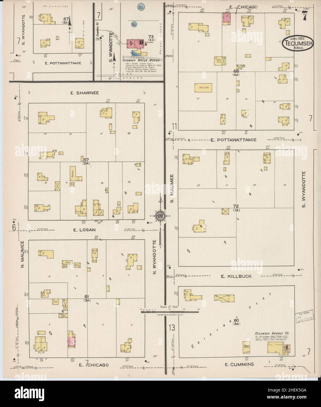 Tecumseh michigan map hi-res stock photography and images - Alamy