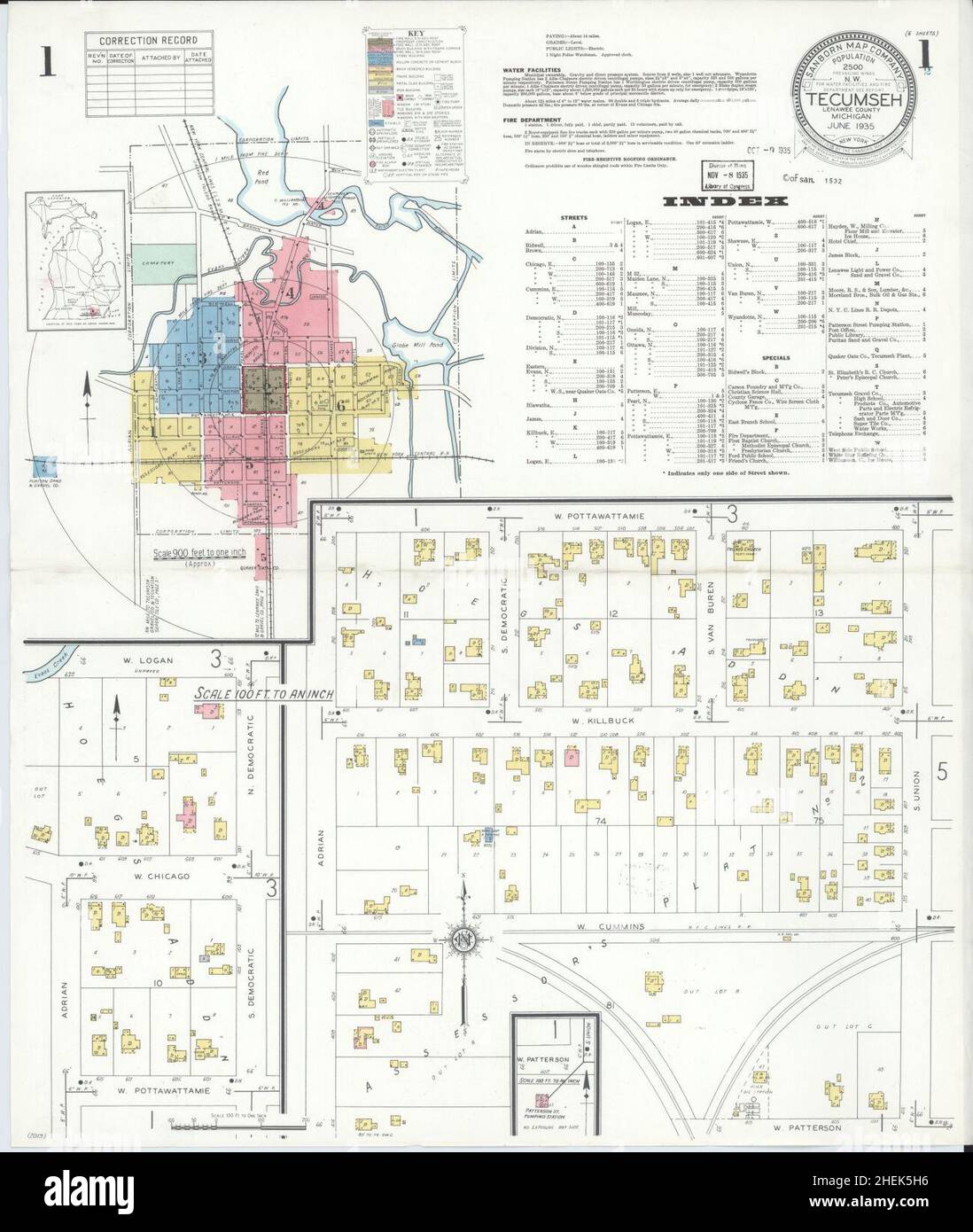 Tecumseh michigan map hi-res stock photography and images - Alamy