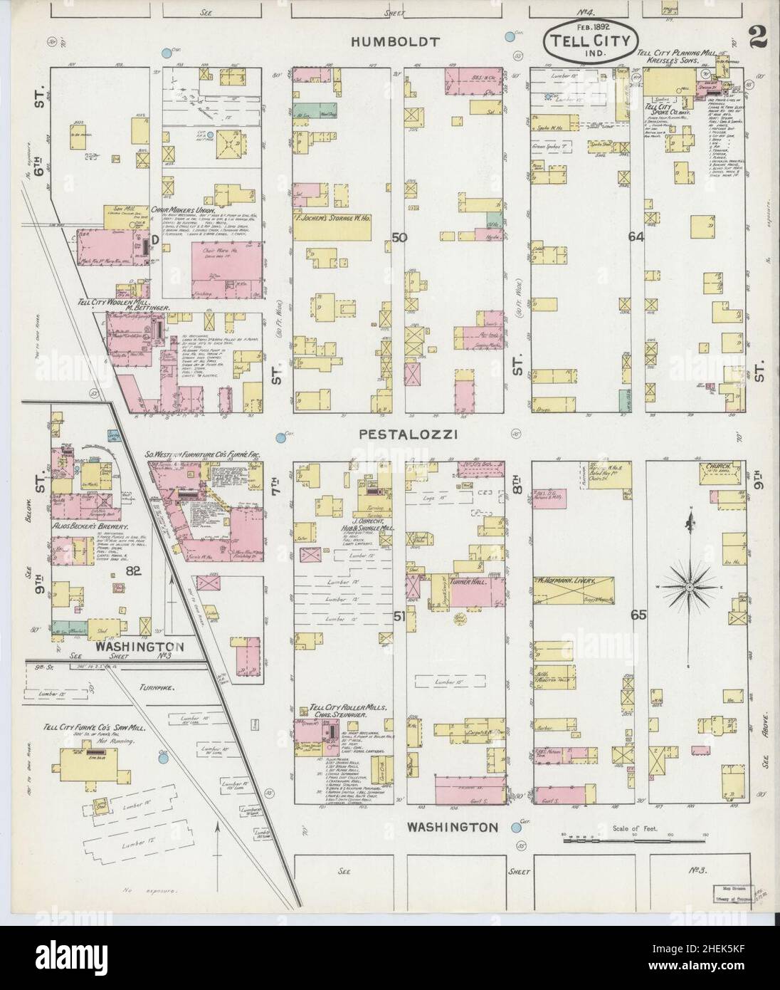 Map of tell city hi-res stock photography and images - Alamy
