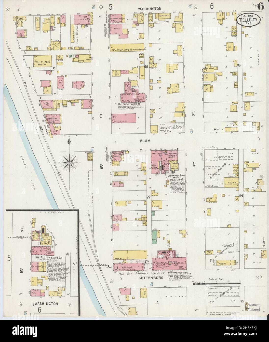 Map of tell city hi-res stock photography and images - Alamy