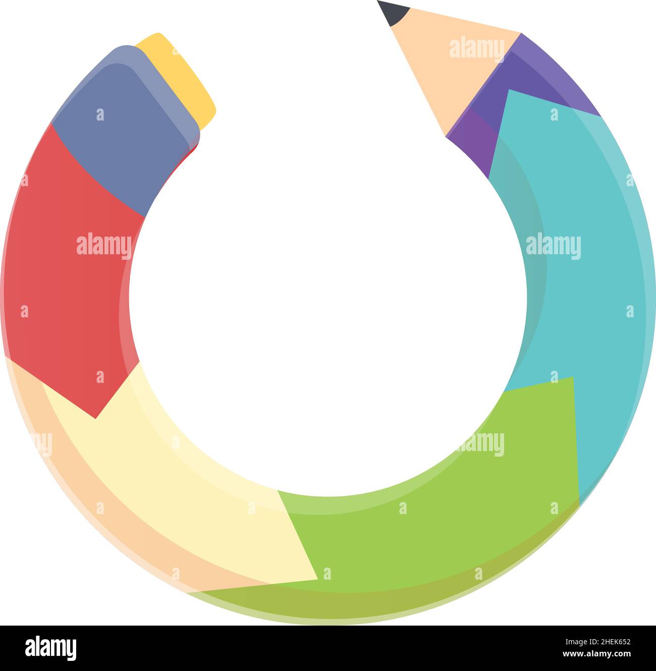 Round pencil icon cartoon vector. Creative writing. Good education ...