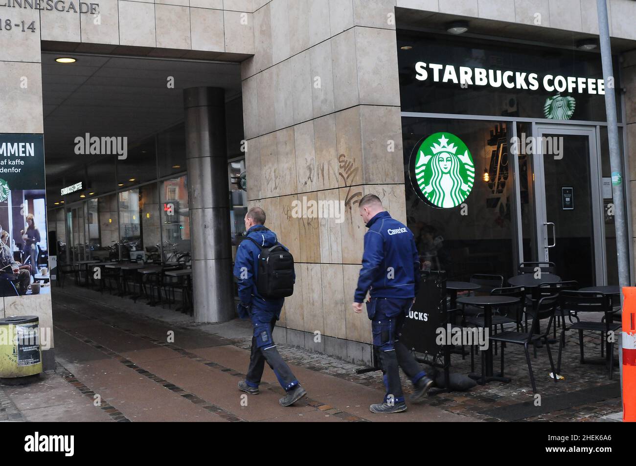 Copenhagen/Denmark./11 Januaryr 2022/ Seattle chain starbucks coffee ...