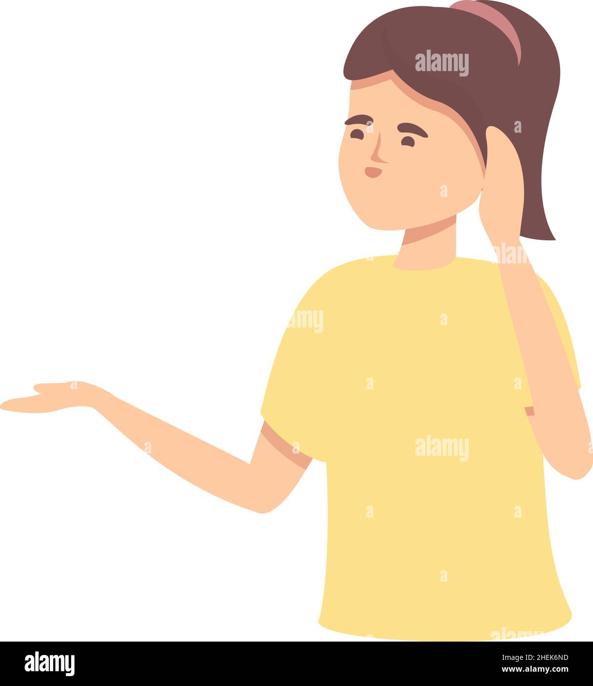 Girl Memory Icon Cartoon Vector Care Memory Loss Dementia Stock