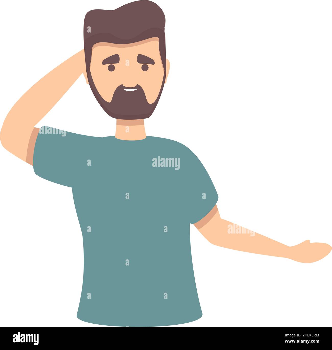 Man Memory Icon Cartoon Vector Alzheimer Dementia Positive Face Stock