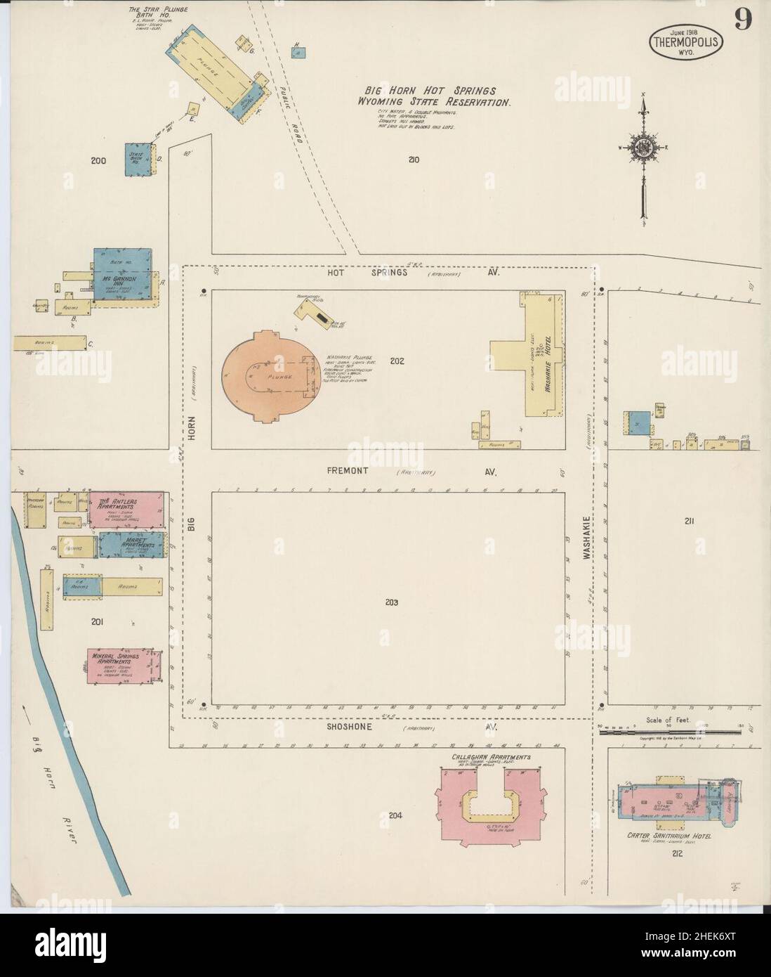 Vintage map of hot springs hi-res stock photography and images - Alamy