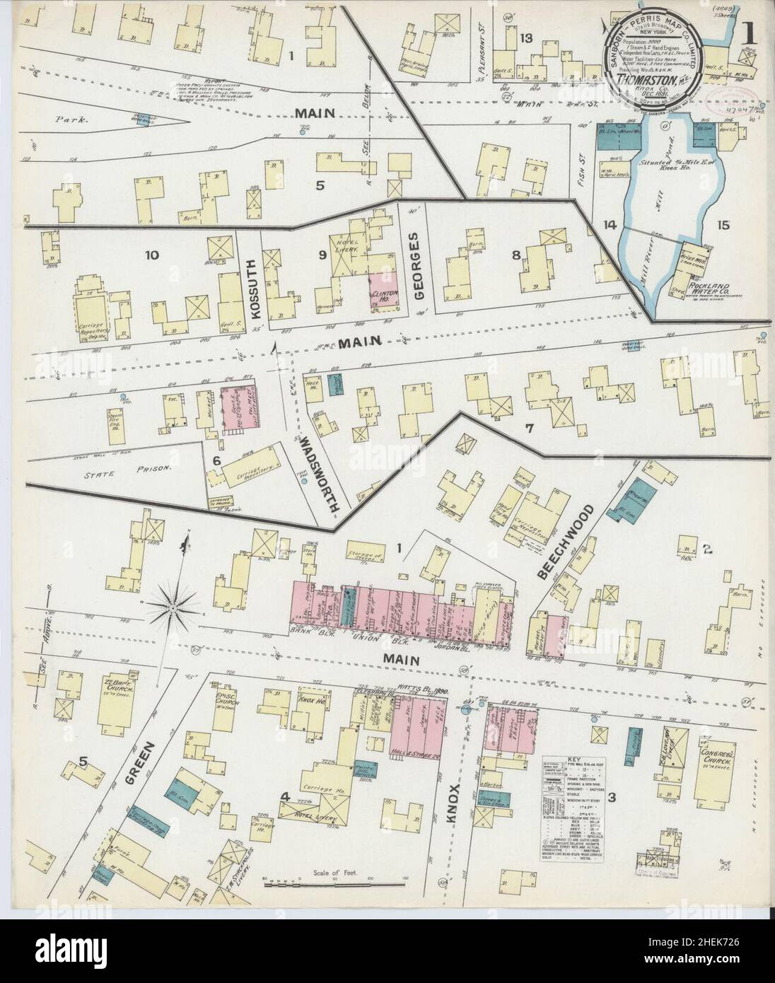Thomaston maine map hi-res stock photography and images - Alamy