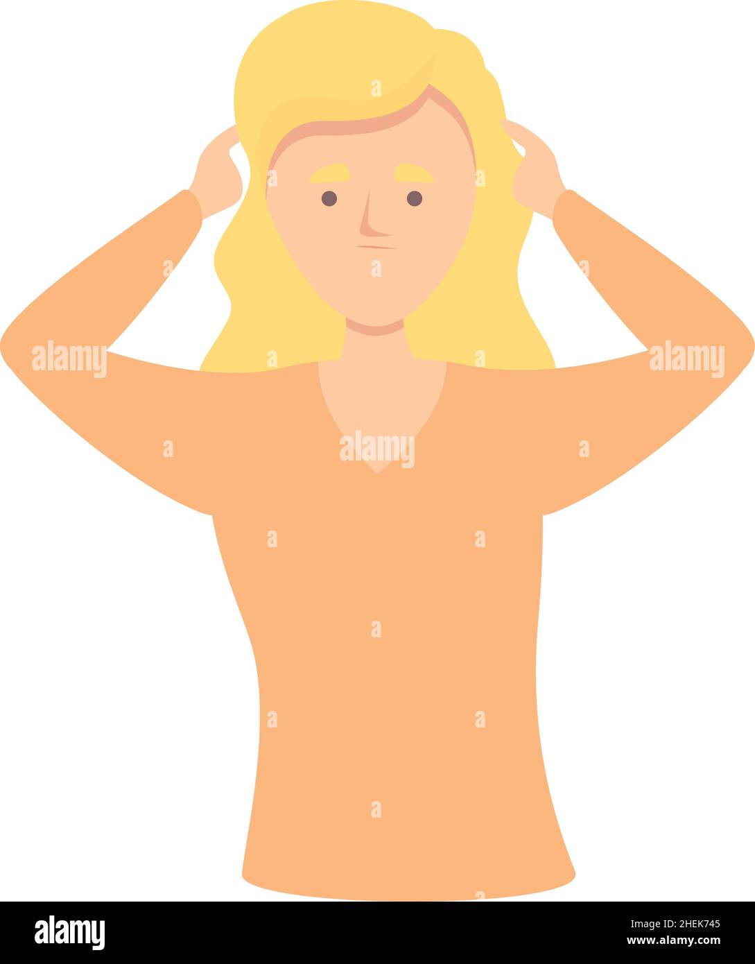 Memory Disease Icon Cartoon Vector Woman Dementia Positive Care Stock