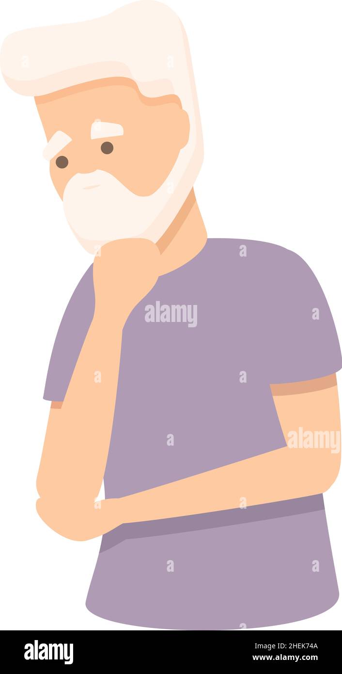 Senior man memory icon cartoon vector. Loss memory. Alzheimer dementia ...